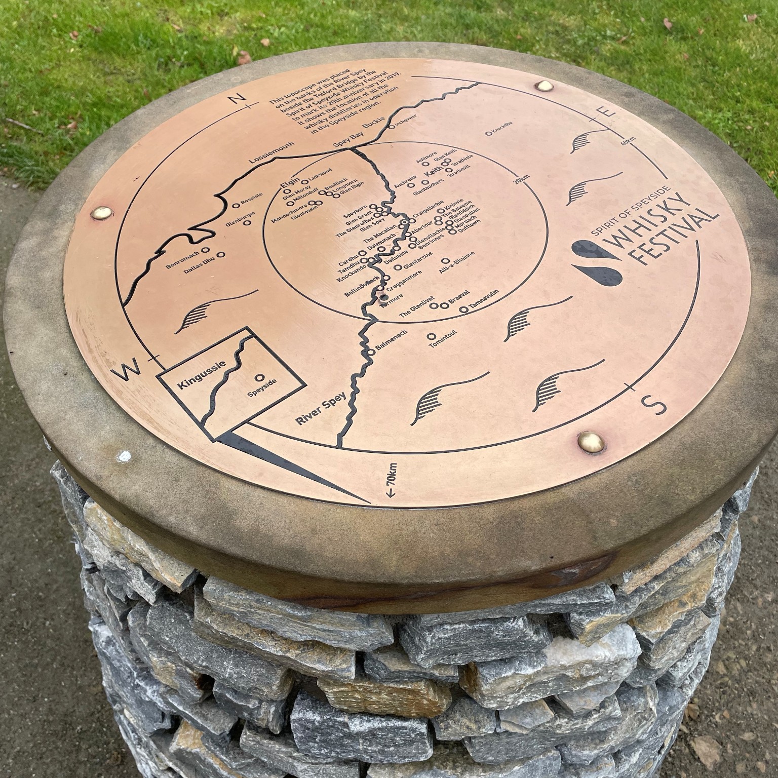 Toposcope built at the Telford Bridge. | Spirit of Speyside